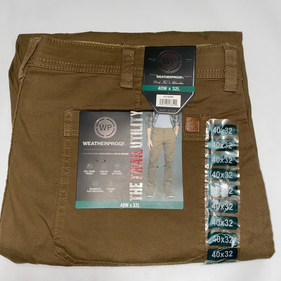 Weatherproof | Pants | New Mens Weatherproof Brown Cargo Utility Pants ...